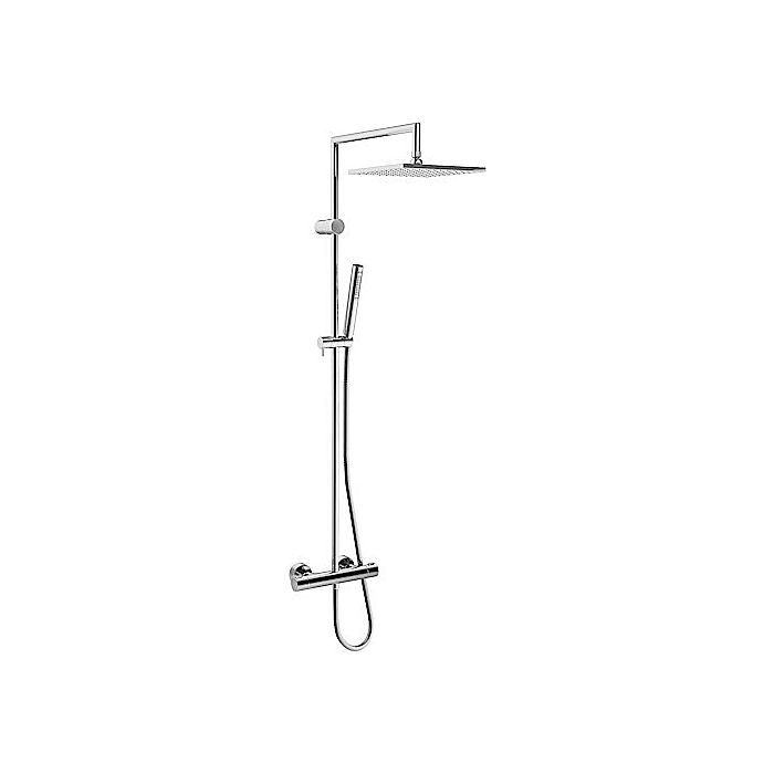 Hansa shower system Hansaprisma exposed, with hand shower Stilo, chrome