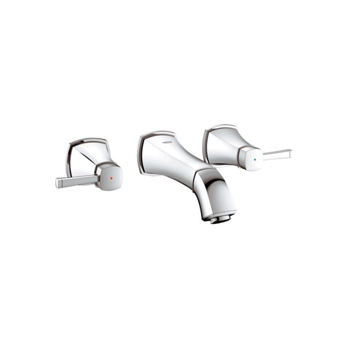 Grohe Grandera Wand Waschtisch Armatur 20414000 chrom, 3 Loch Wand ...