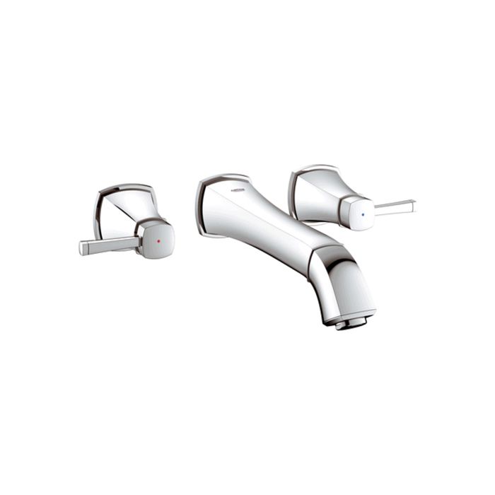 Grohe Grandera Wand Waschtisch Armatur 20415000 chrom, 3 Loch Wand ...