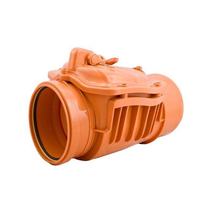 Airfit backflow flap 50125RK DN 125, with additional hand closure, orange
