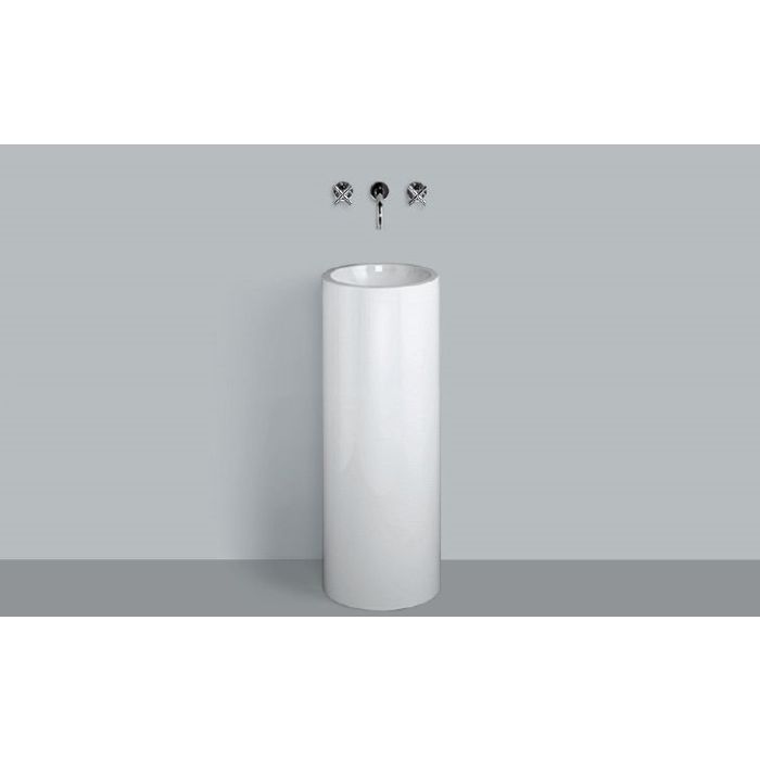 Alape round washstand WT.RX325K 45010000000 Ø 32,5 cm, white, with wall ...