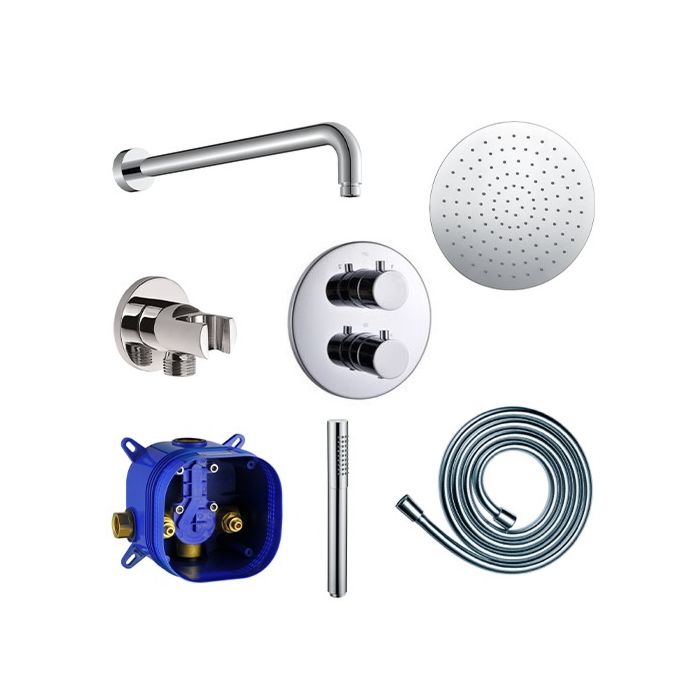 Fukana Pure Duschsystem Unterputz, chrom Thermostat, Kopfbrause ...