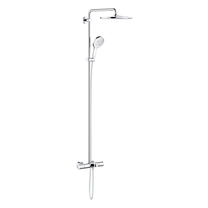 Grohe Rainshower shower system 26657000 chrome, with surface thermostat ...