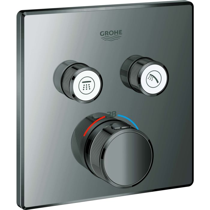 Grohe Smartcontrol trim set 29124A00 hard graphite, square, concealed ...