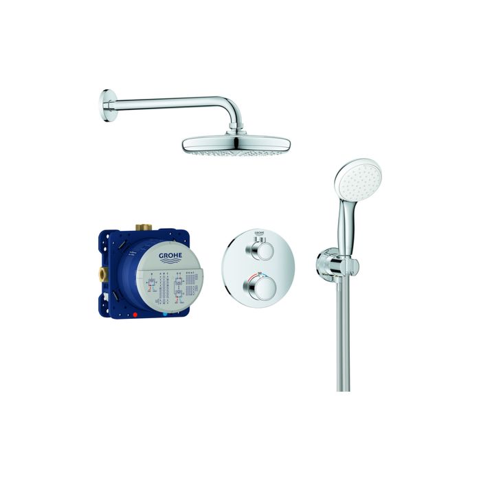 Grohe Grohtherm UP-Duschsystem 34727000 chrom, mit Unterputz-Thermostat ...