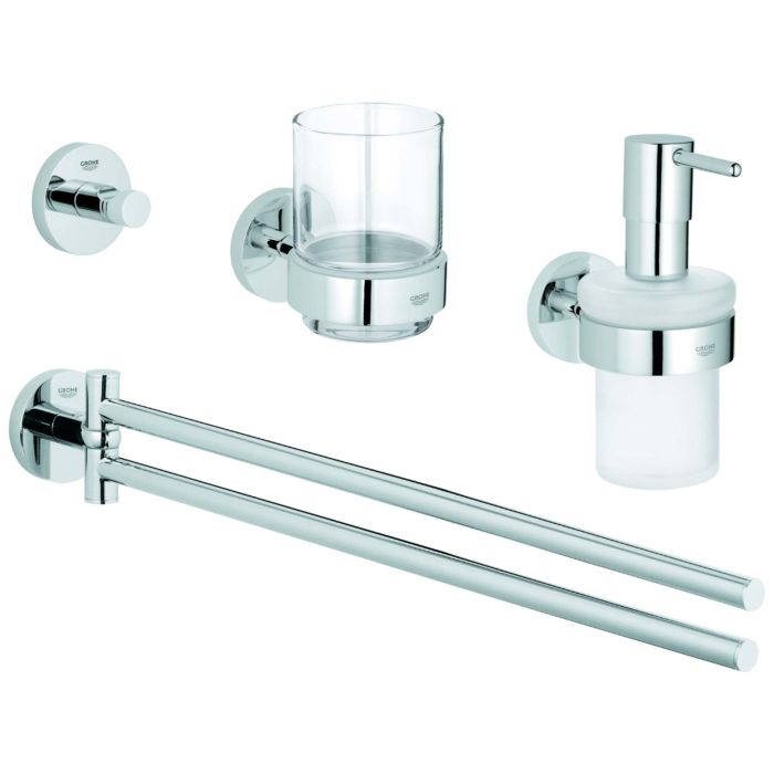 Grohe Essentials Bad-Accessories 40846001 chrom, Bad-Set 4 in 1