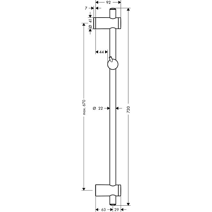 hansgrohe Brausestange 27704000 72cm, chrom
