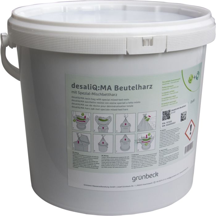 Grünbeck desaliQ Beutelharz 707435 2 Stück a 6 Liter, im luftdichtem Eimer