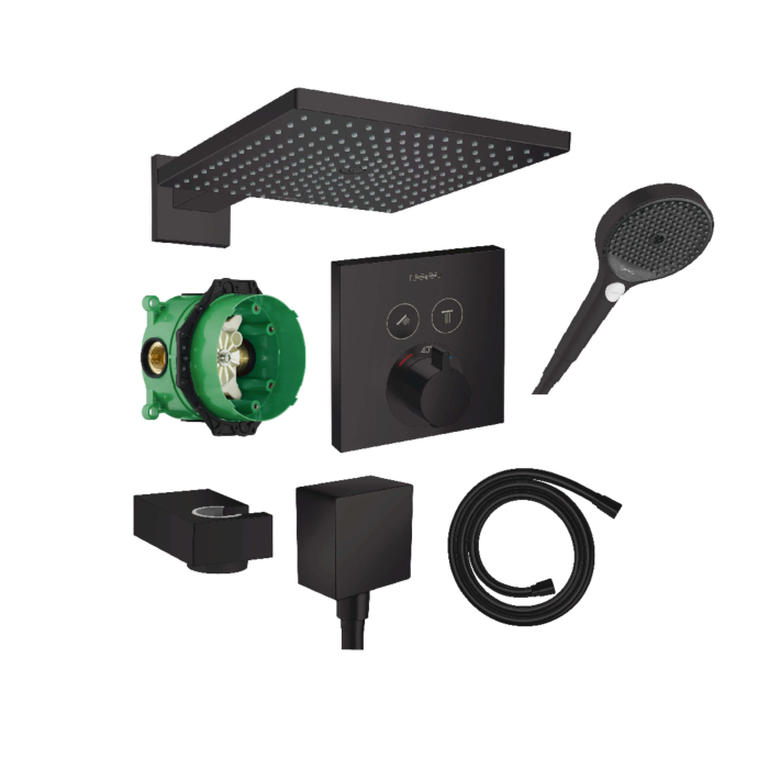 hansgrohe ShowerSelect Duschsystem Unterputz Komplettset, mattschwarz ...
