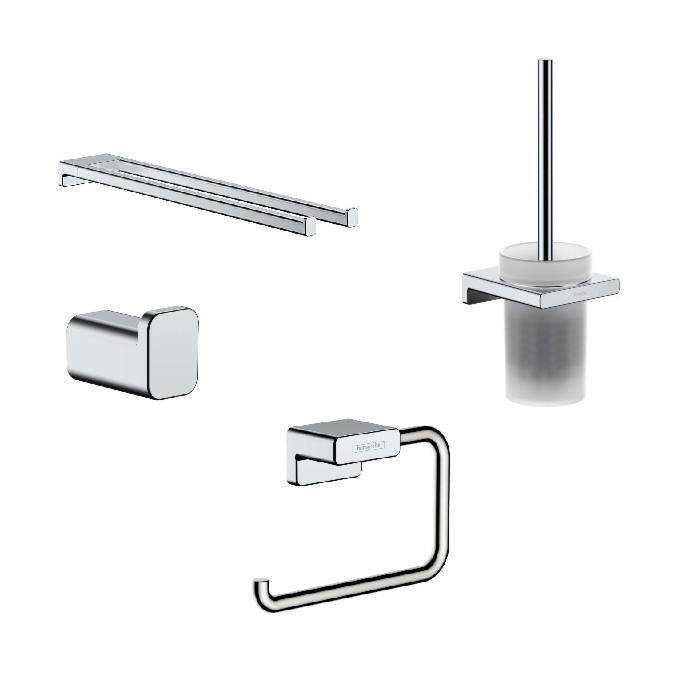 hansgrohe AddStoris Bad Accessoires Set chrom, Handtuchhalter, Haken ...
