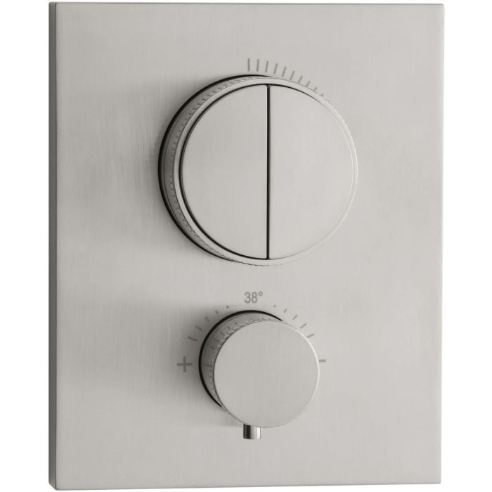 Herzbach Design iX Thermostat 17.803050.2.09 Edelstahl gebürstet, Unterputz, 160x130mm, für 2 ...