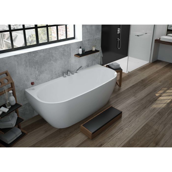 Hoesch iSENSI pre-wall bath 3968.010 160x75cm, white, 130 l, overflow ...