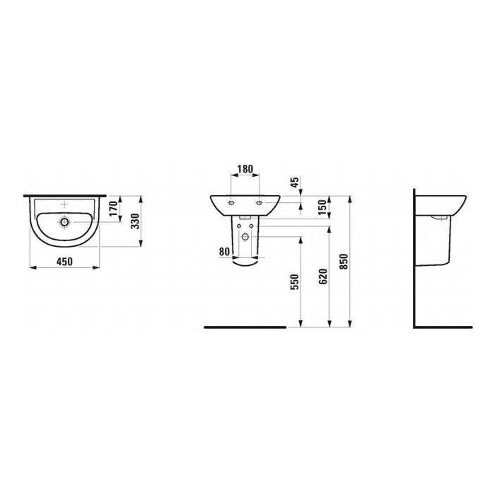 Laufen Pro b Handwaschbecken H8159520181041 45x33cm, bahamabeige ...