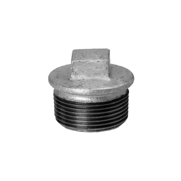 Hermann Schmidt malleable iron plug DN 15, 1/2" with rim, galvanized