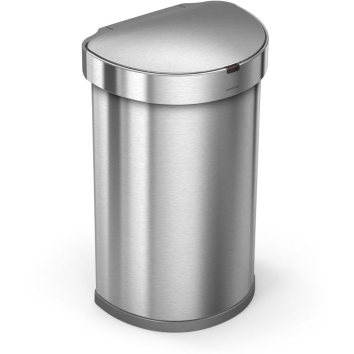simplehuman Sensor bin ST2009 brushed steel, half-round, 45 l., with ...