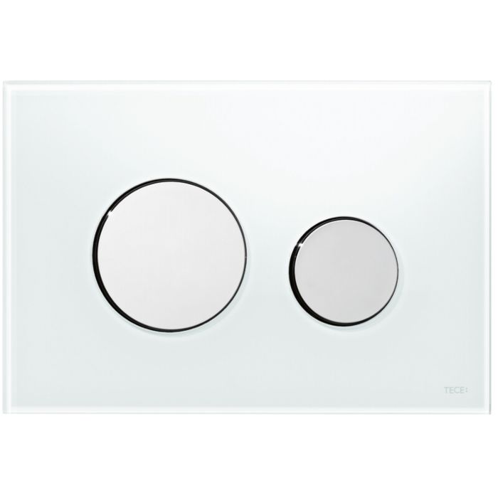 TECEloop 9240660 white glass, shiny chrome buttons