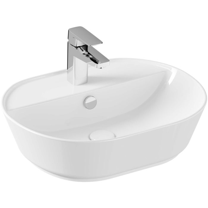 Vitra Geo 7428B403-0001 geschliffen Hahnloch Überlauf Weiß HG VC