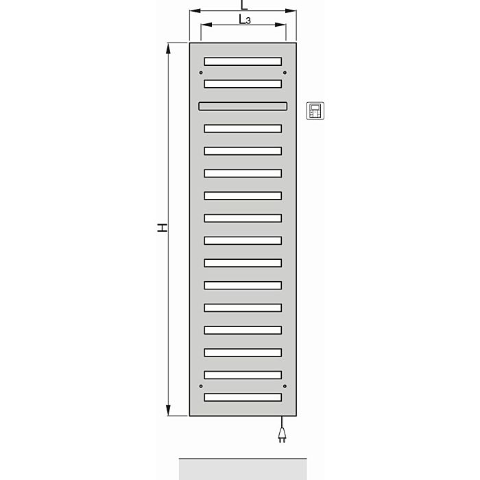 Zehnder Metropolitan Bar Design-Elektroheizkörper ZM1Z1660A700020 MEPE-180-060/GD, 1750 x 600 mm ...